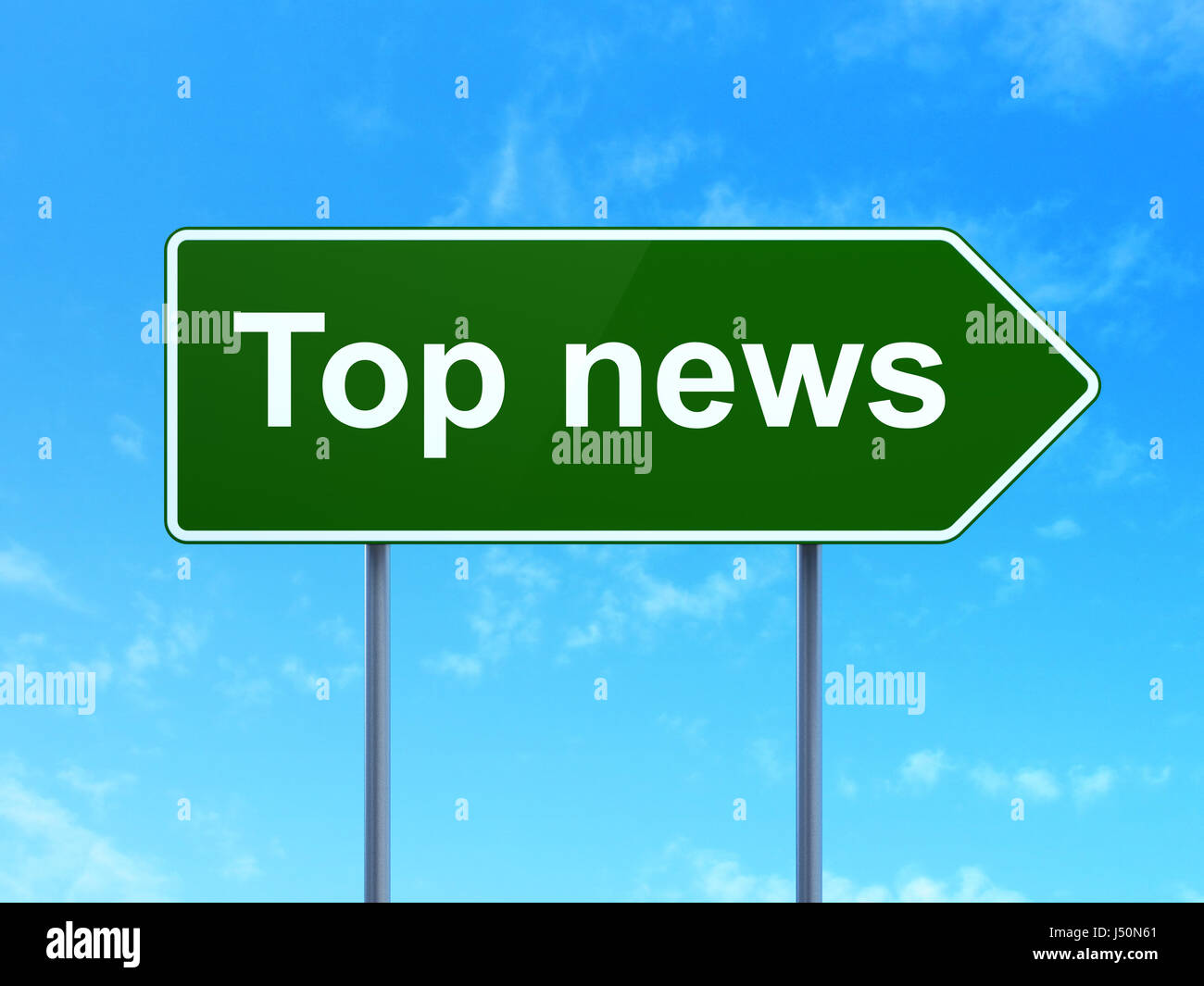 News concept: Top News on road sign background Stock Photo - Alamy
