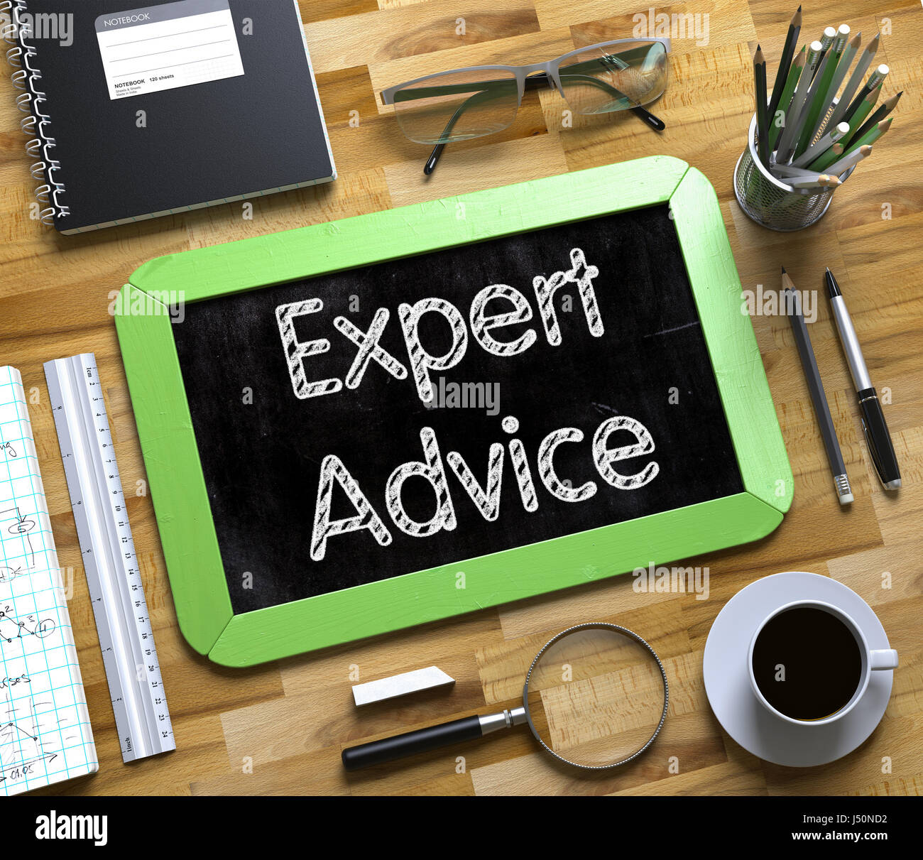 Small Chalkboard with Expert Advice. 3D Stock Photo - Alamy
