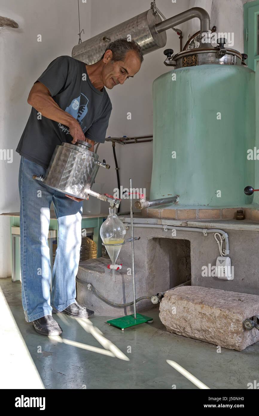 Amorgos Island, Greece - October 2015: A man during the traditional ...