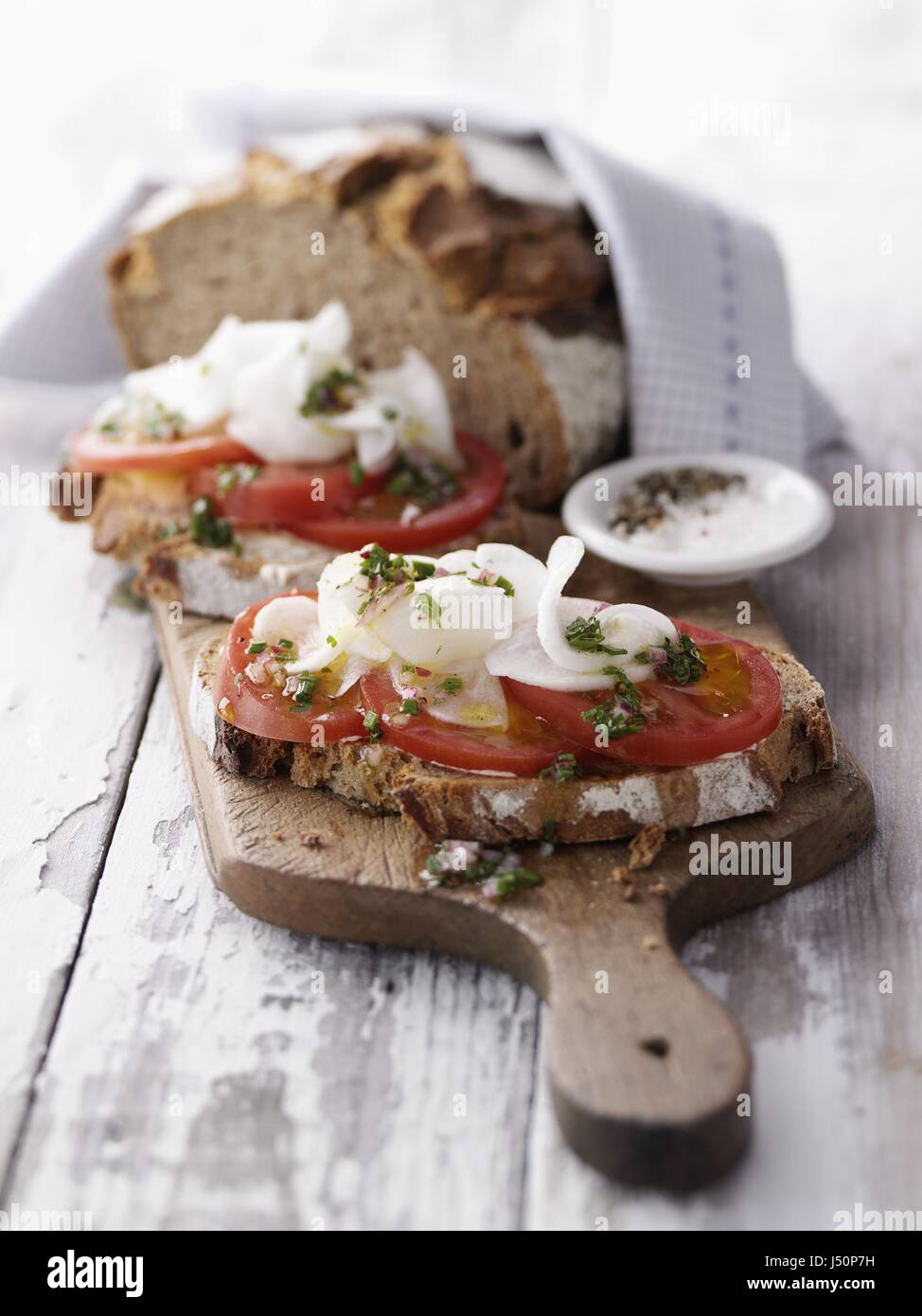 Tomato radish bread Stock Photo - Alamy