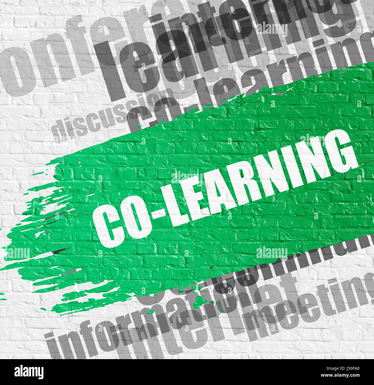 Co-Learning on the White Wall Stock Photo - Alamy