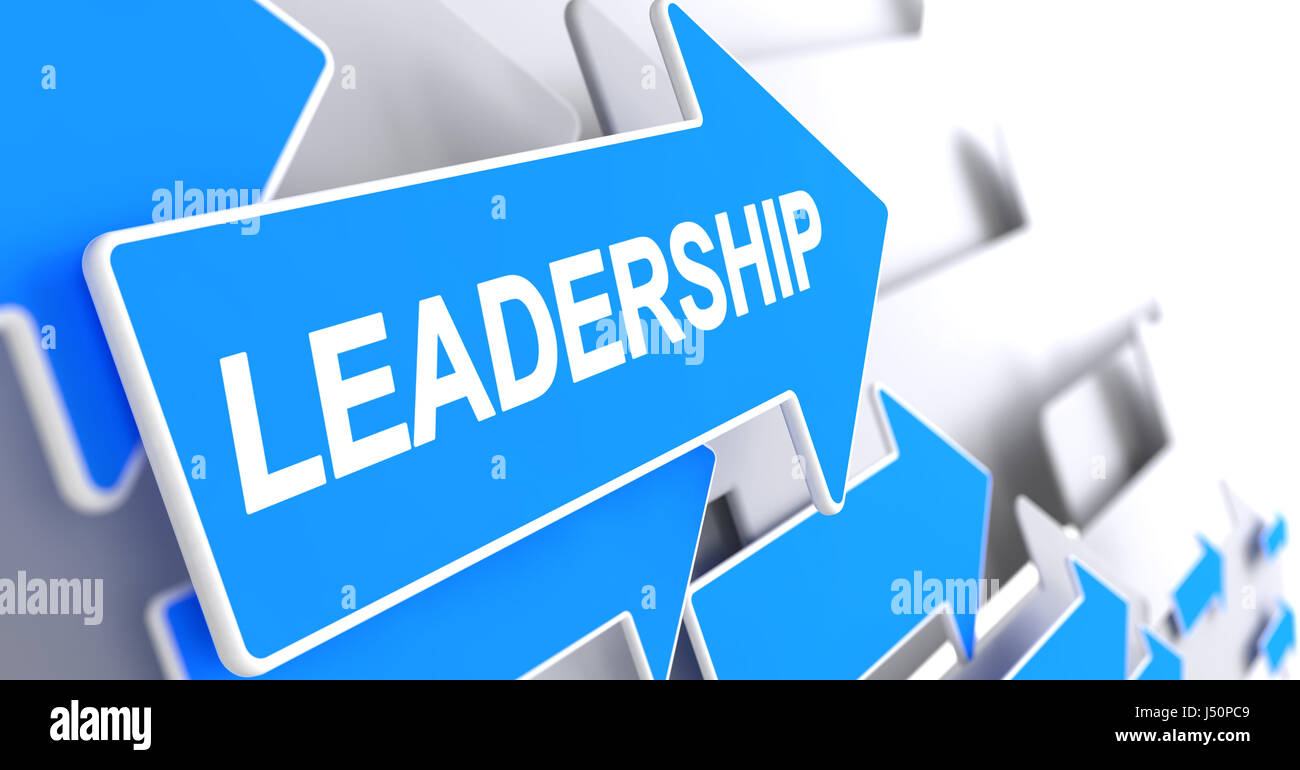 Leadership - Label on the Blue Cursor. 3D Stock Photo - Alamy