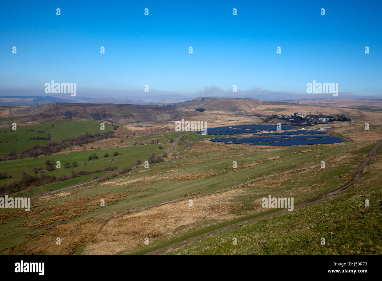 SolarPark next to Opencast coal mine showing clean green energy of ...