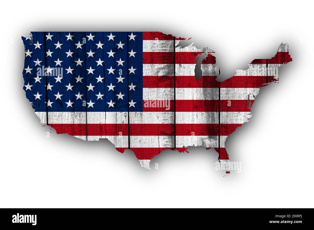 Us flag on wooden Cut Out Stock Images & Pictures - Alamy
