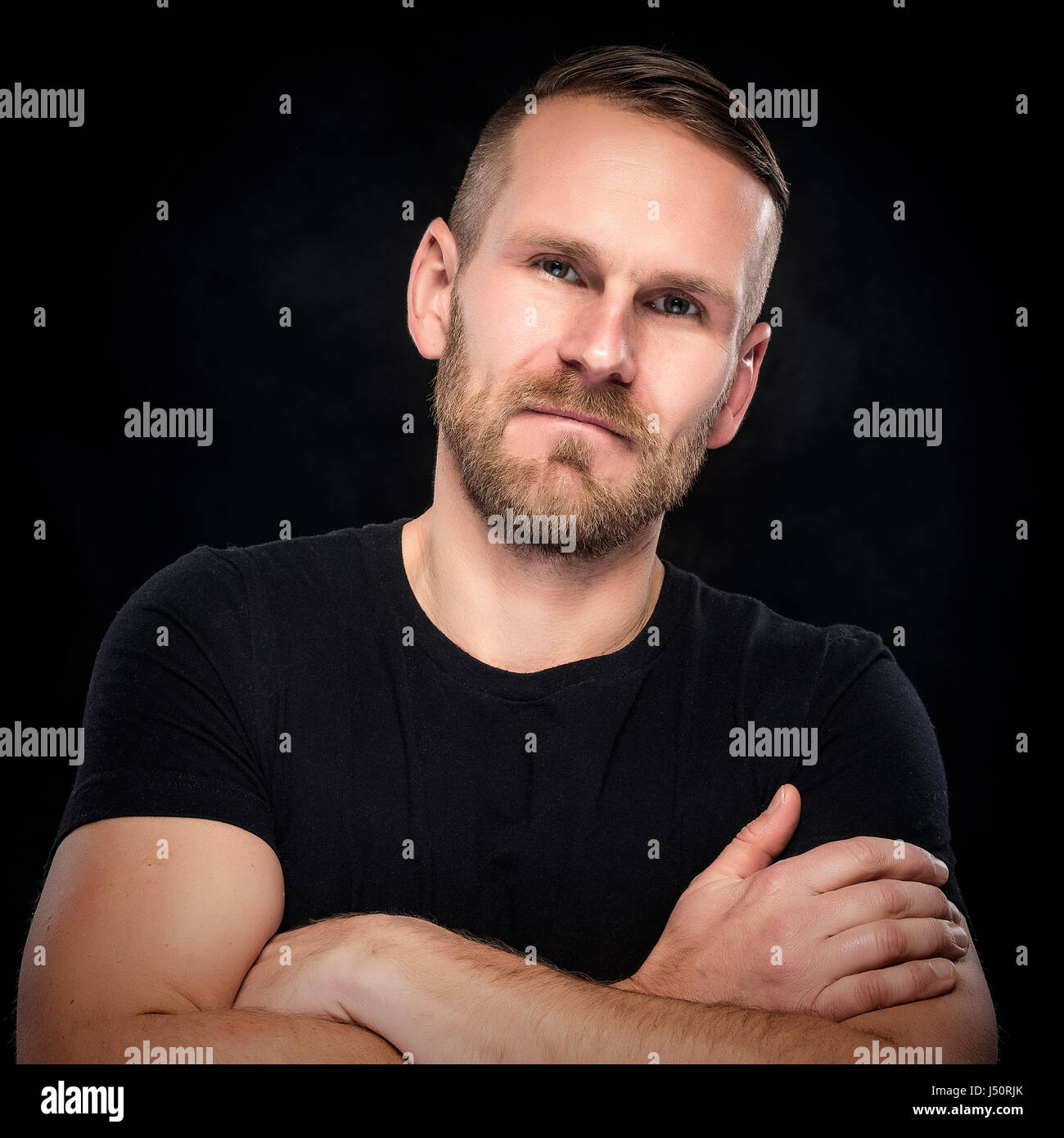 Man on a dark background Stock Photo - Alamy
