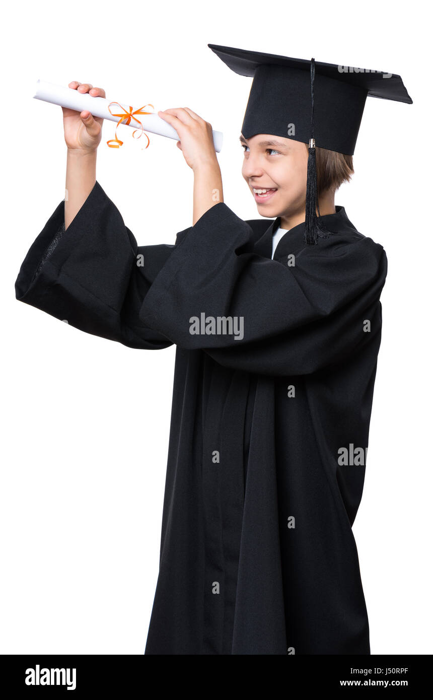 Graduate little girl student Stock Photo - Alamy