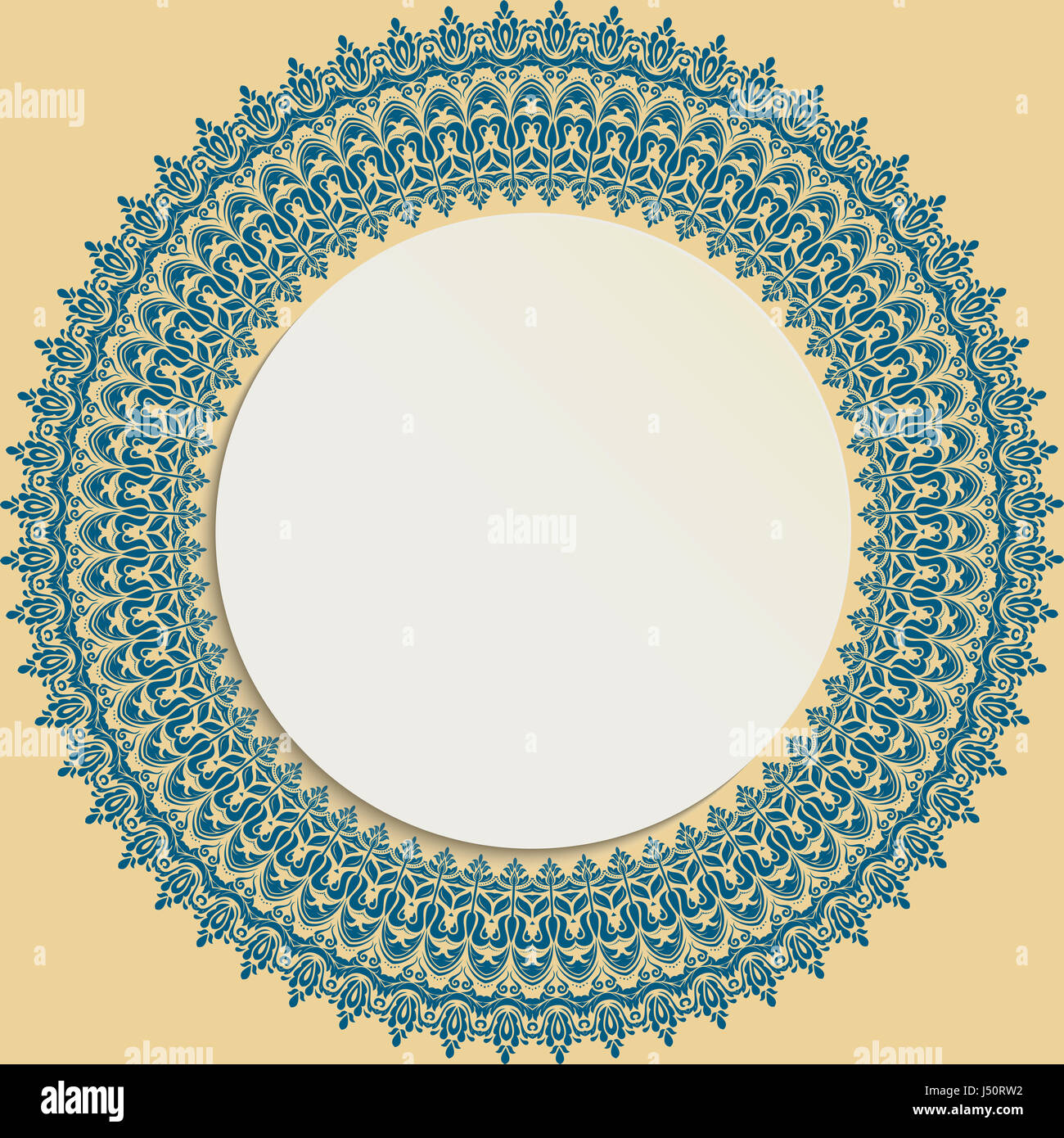 Floral Modern Round Frame Stock Photo - Alamy