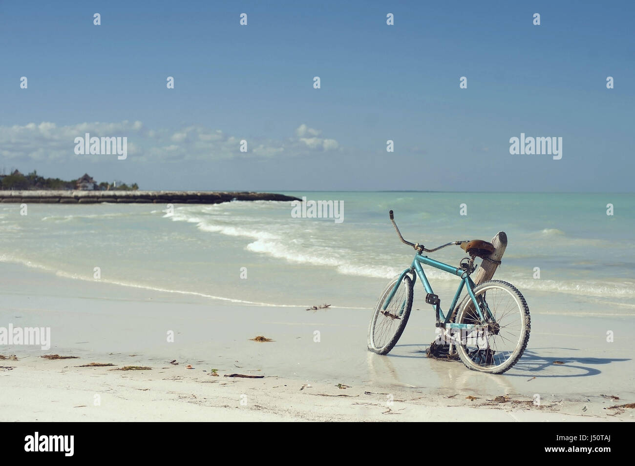 blue bike on a beach Stock Photo - Alamy