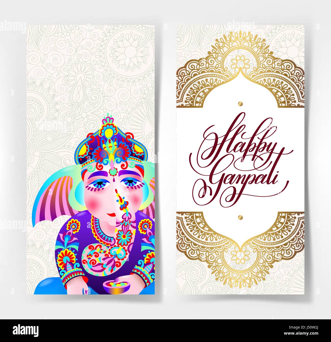 Greeting card lord ganpati Stock Vector Images - Alamy
