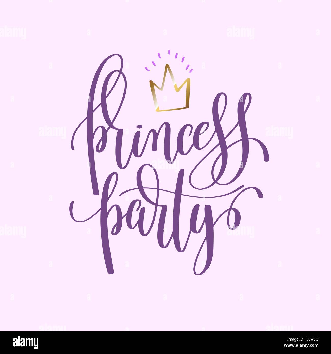princess party handwritten lettering Stock Vector Image & Art - Alamy
