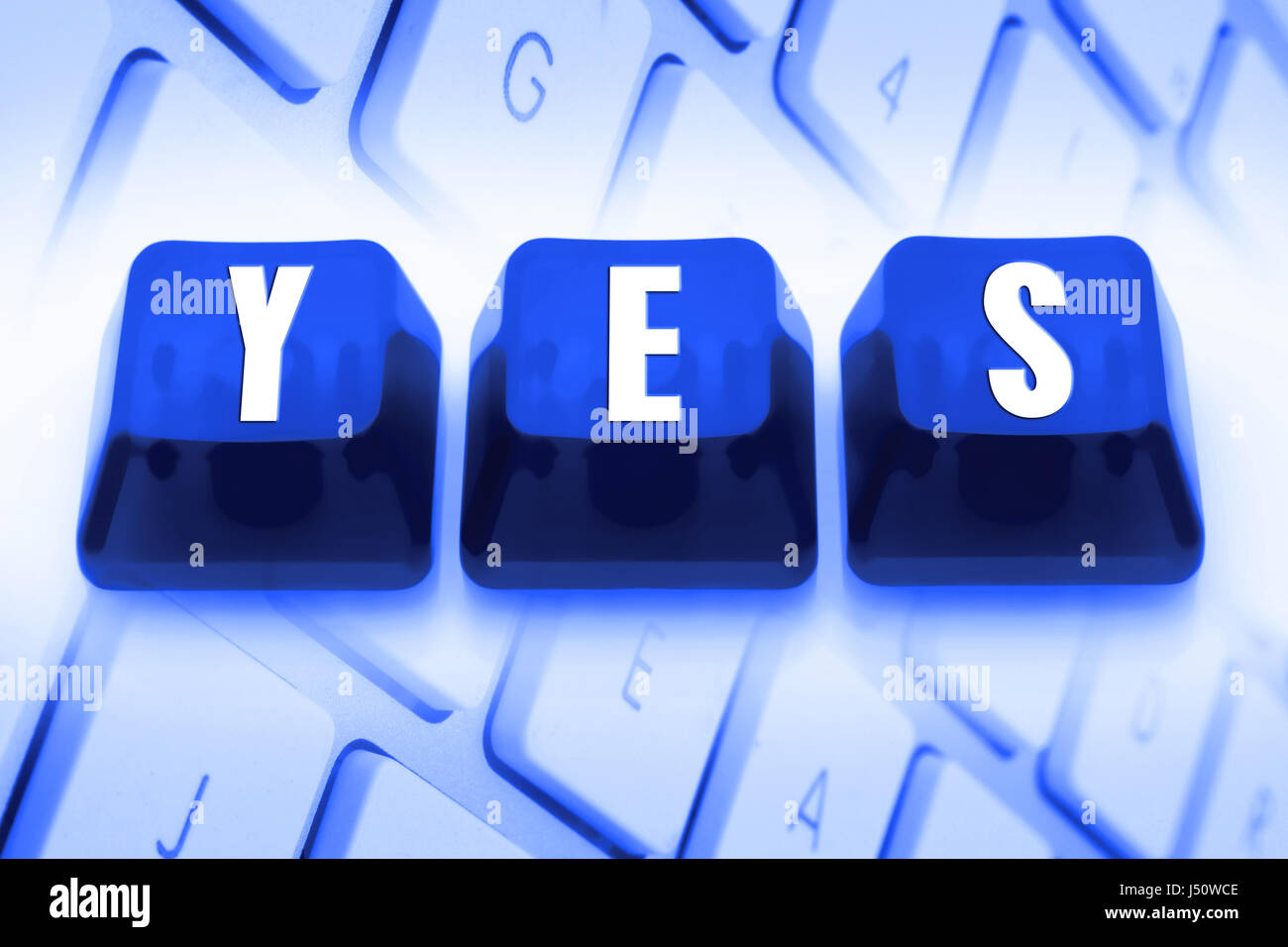 Computer keyboard with Yes keys Stock Photo - Alamy