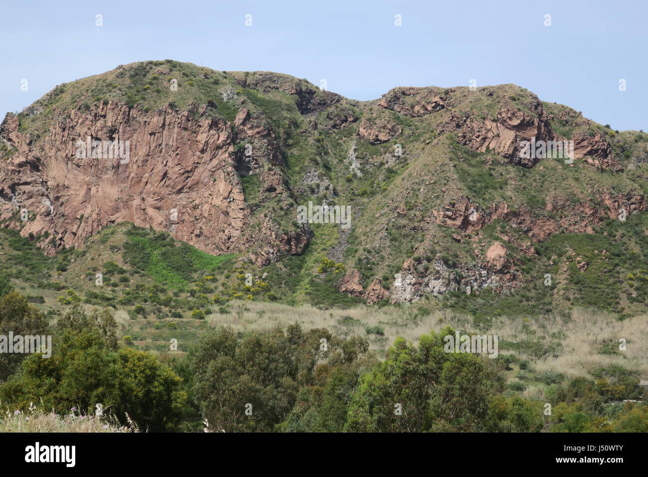 A view at nature in Vulkano island, Aeolian islands, Italy. Beginning ...