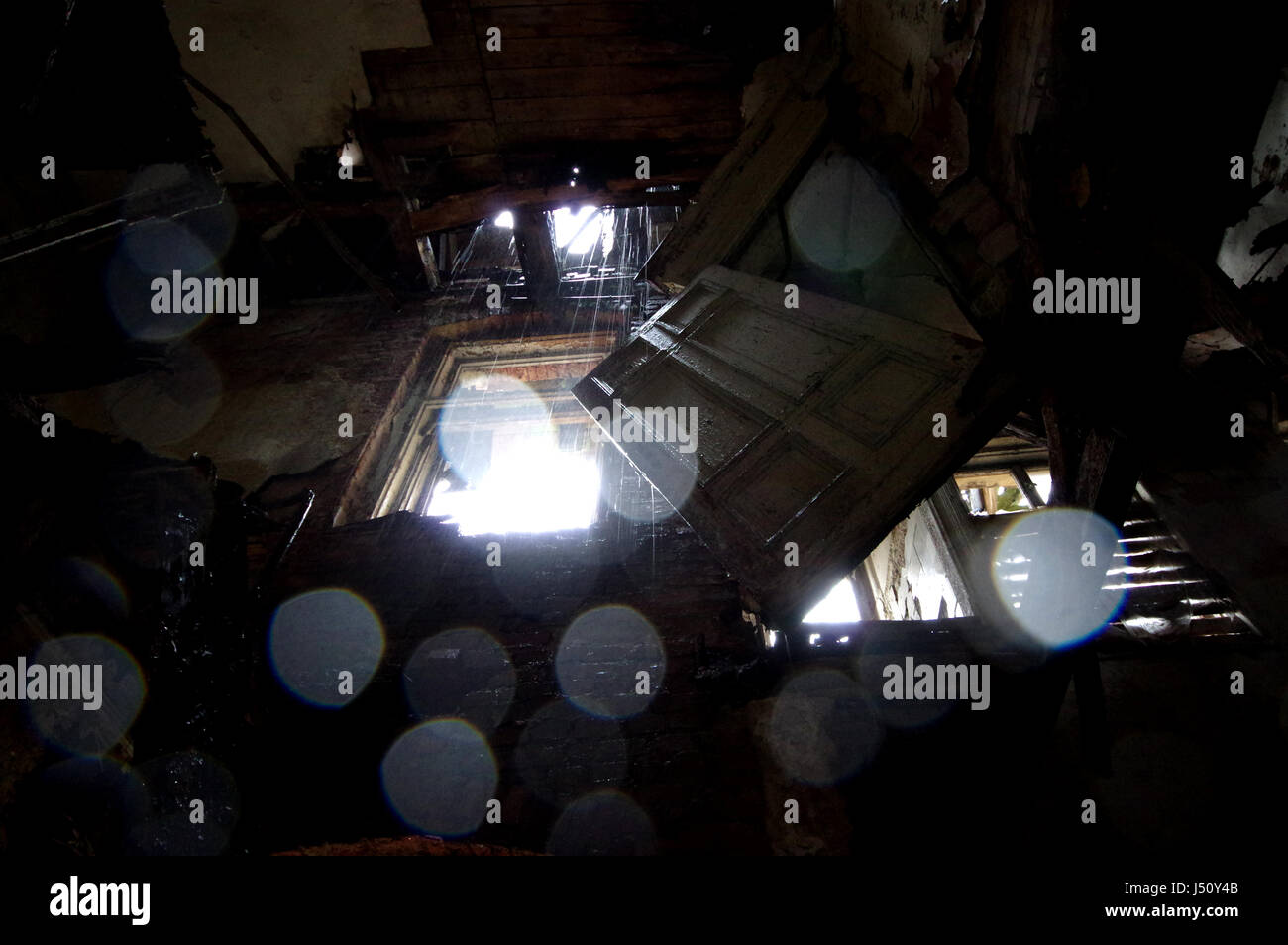 The desolate room in old destroyed house Stock Photo - Alamy