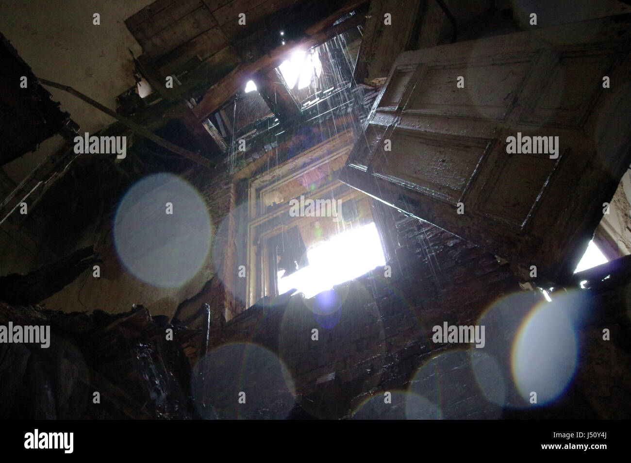 The desolate room in old destroyed house Stock Photo - Alamy