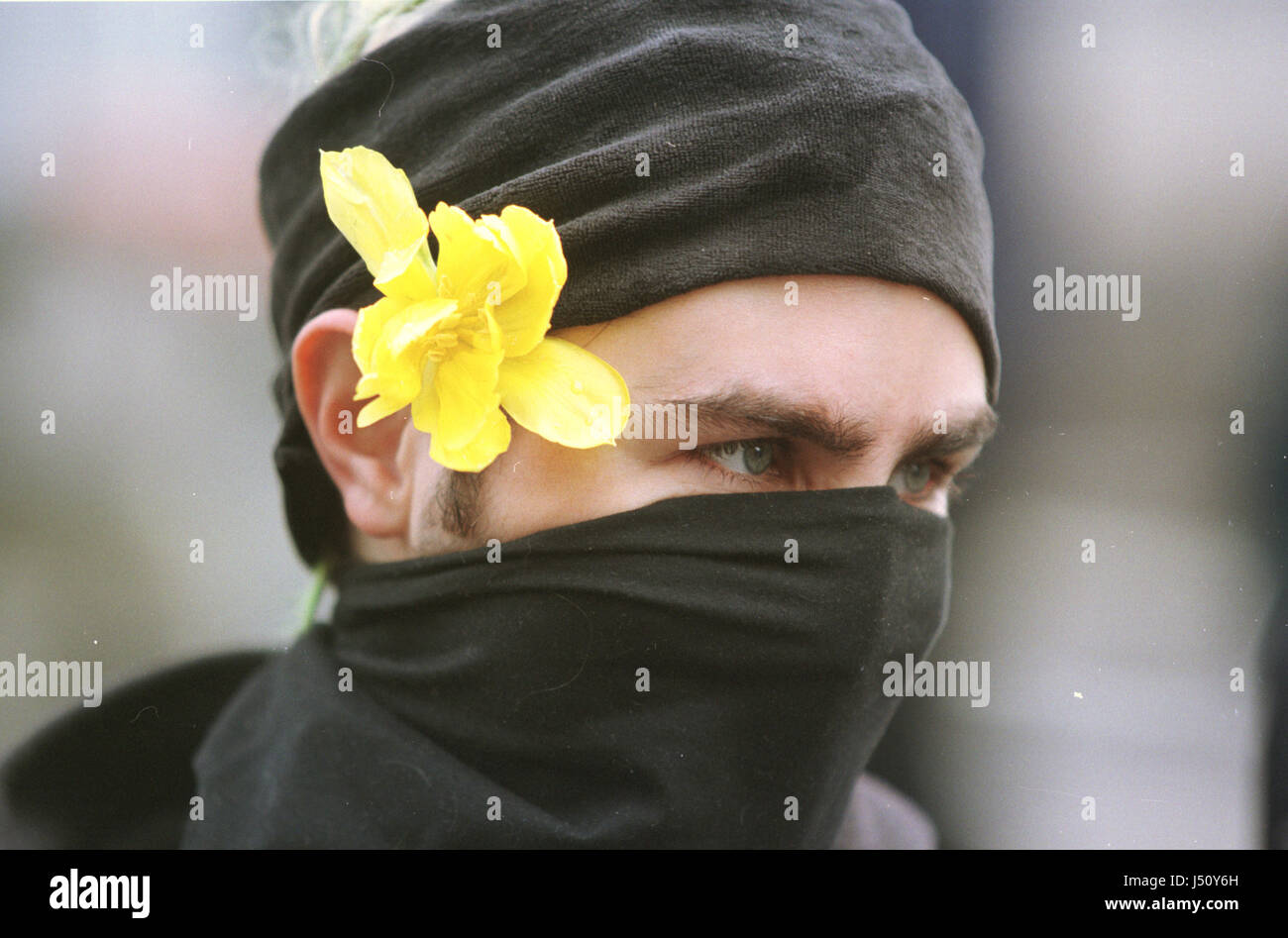 Black Bloc Anarchist. Protesters block streets and protest against ...