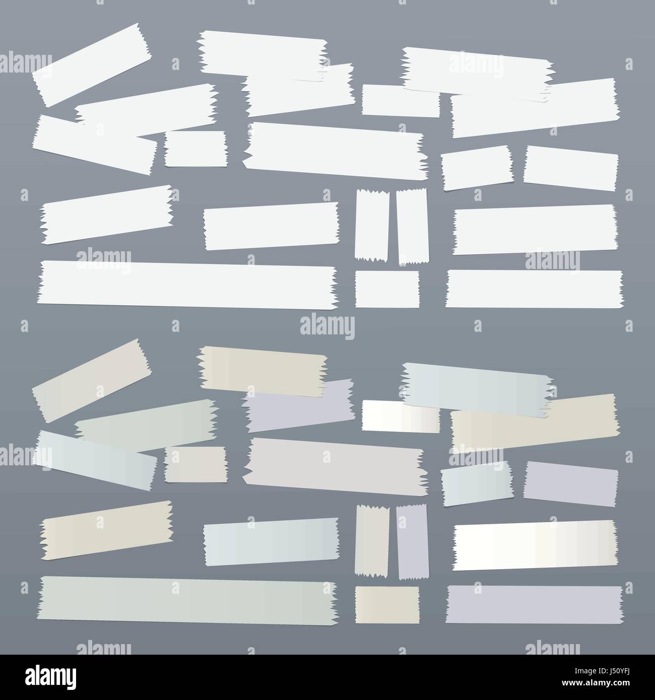 White different size adhesive, sticky tape, paper pieces Stock Vector ...