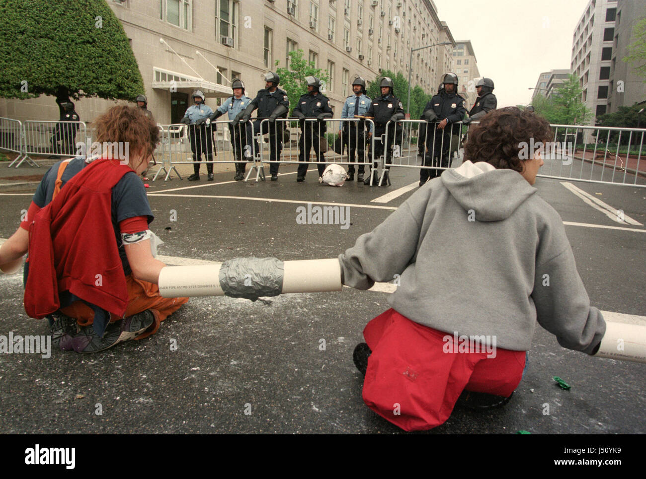 Protesters block streets and protest against banks and globalization ...