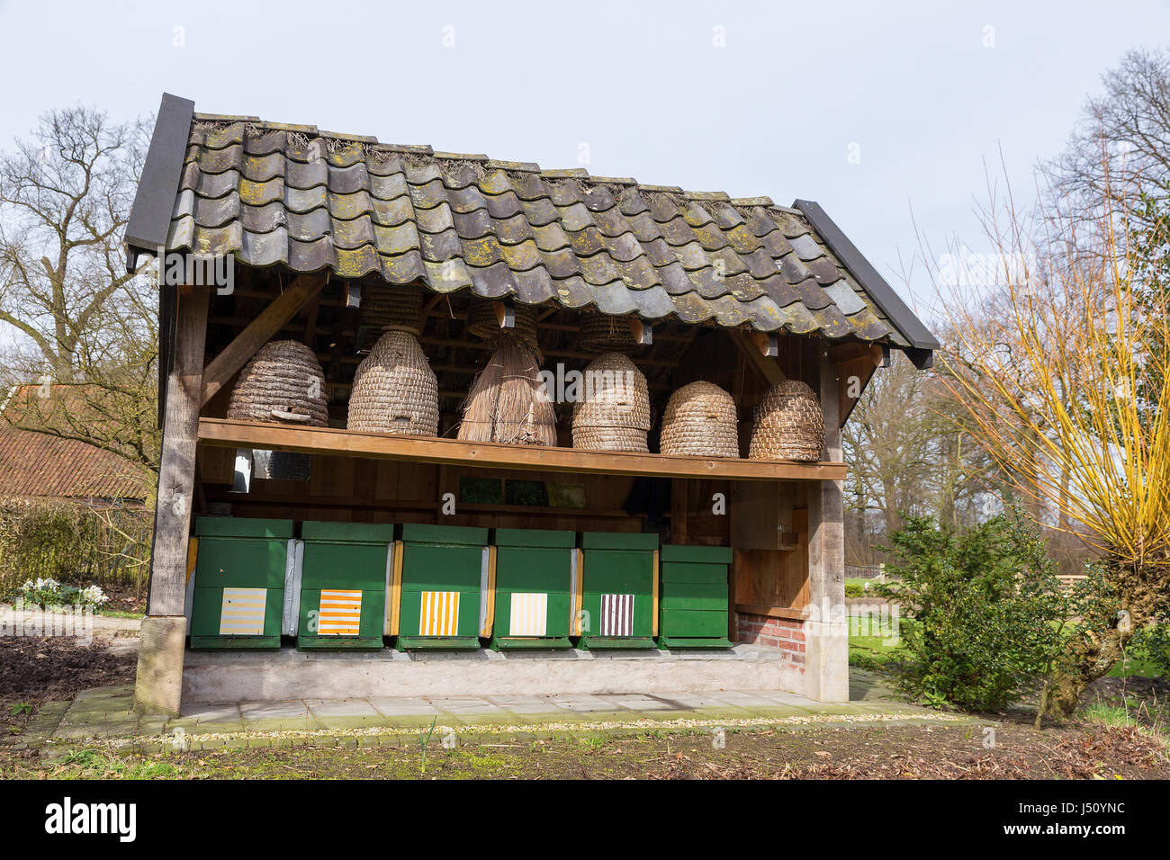 Bee hives traditional hi-res stock photography and images - Alamy