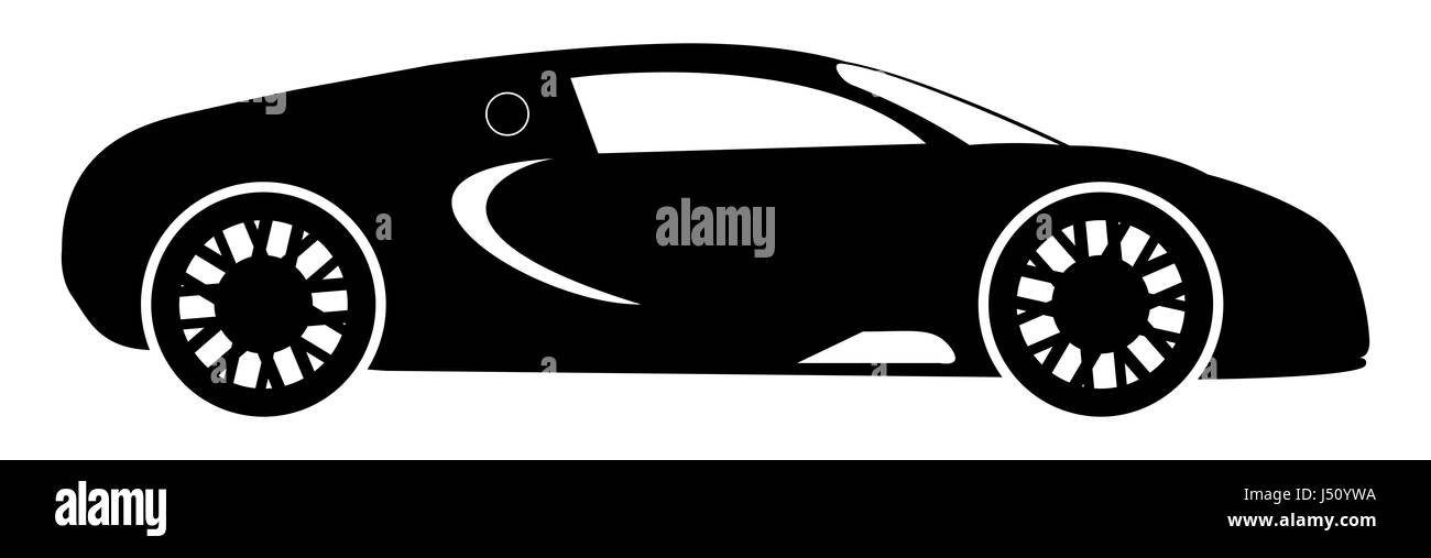 A hypercar silhouette isolated on a white background Stock Photo - Alamy
