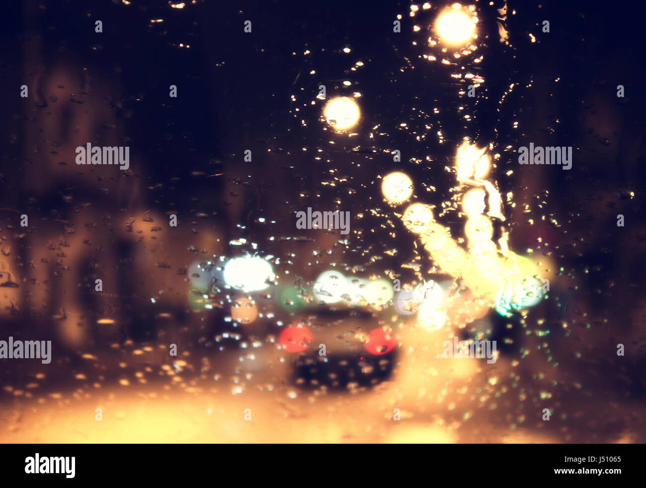 Driving at night in the rain Stock Photo - Alamy