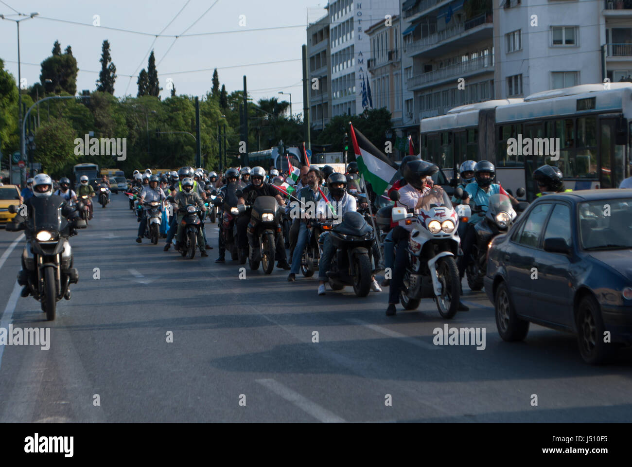 Motorcycle riders organized "Nakba Day" ride to support the people of ...
