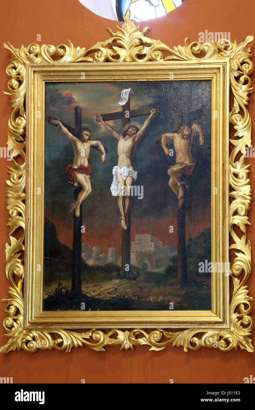 Calvary, Saint Dismas beside Jesus on the cross, Chapel of Saint Dismas ...