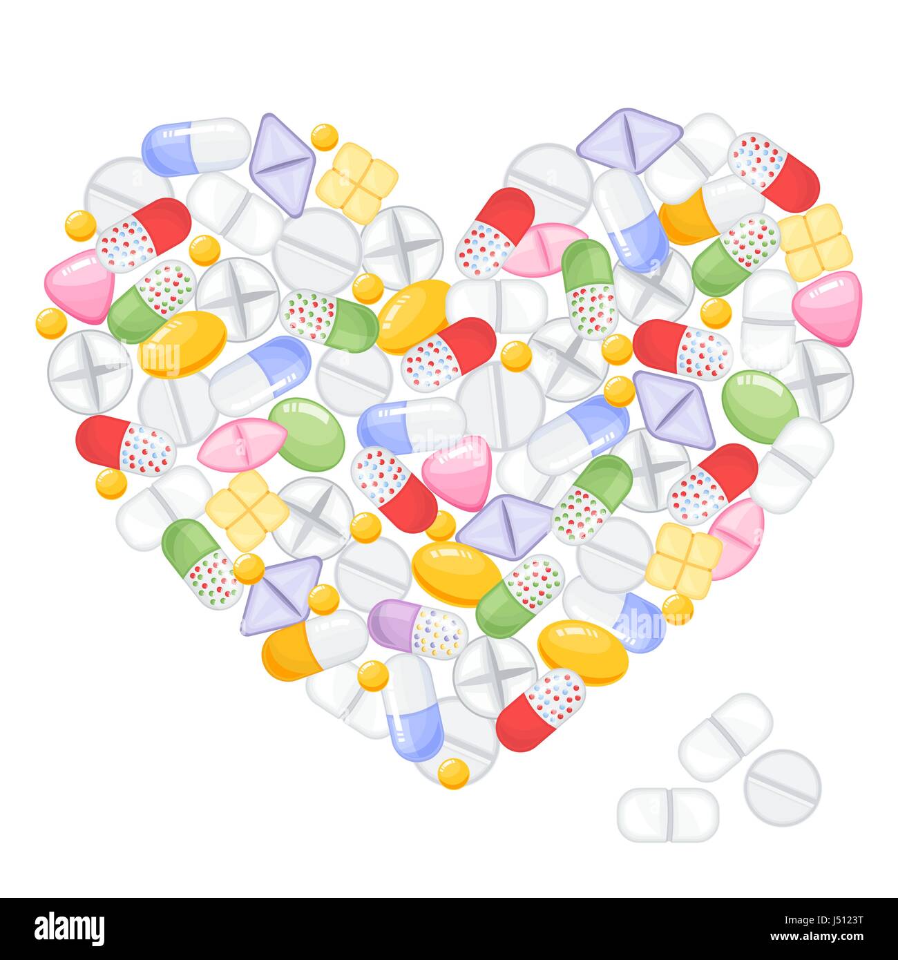 Aspirin and heart art Stock Vector Images - Alamy