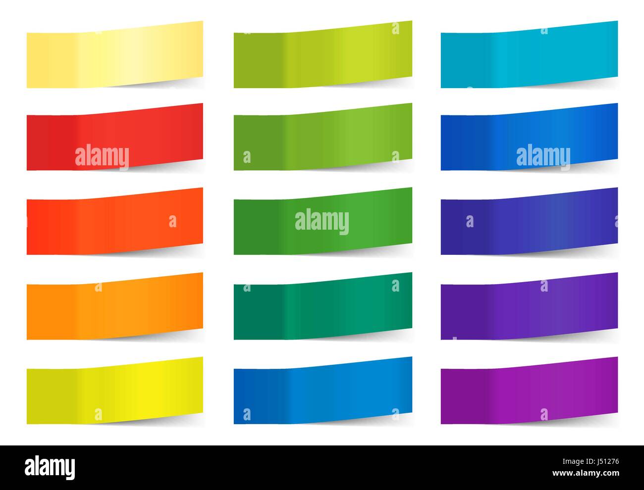 Vector sticky notes isolated on white. Colored paper stickers for ...