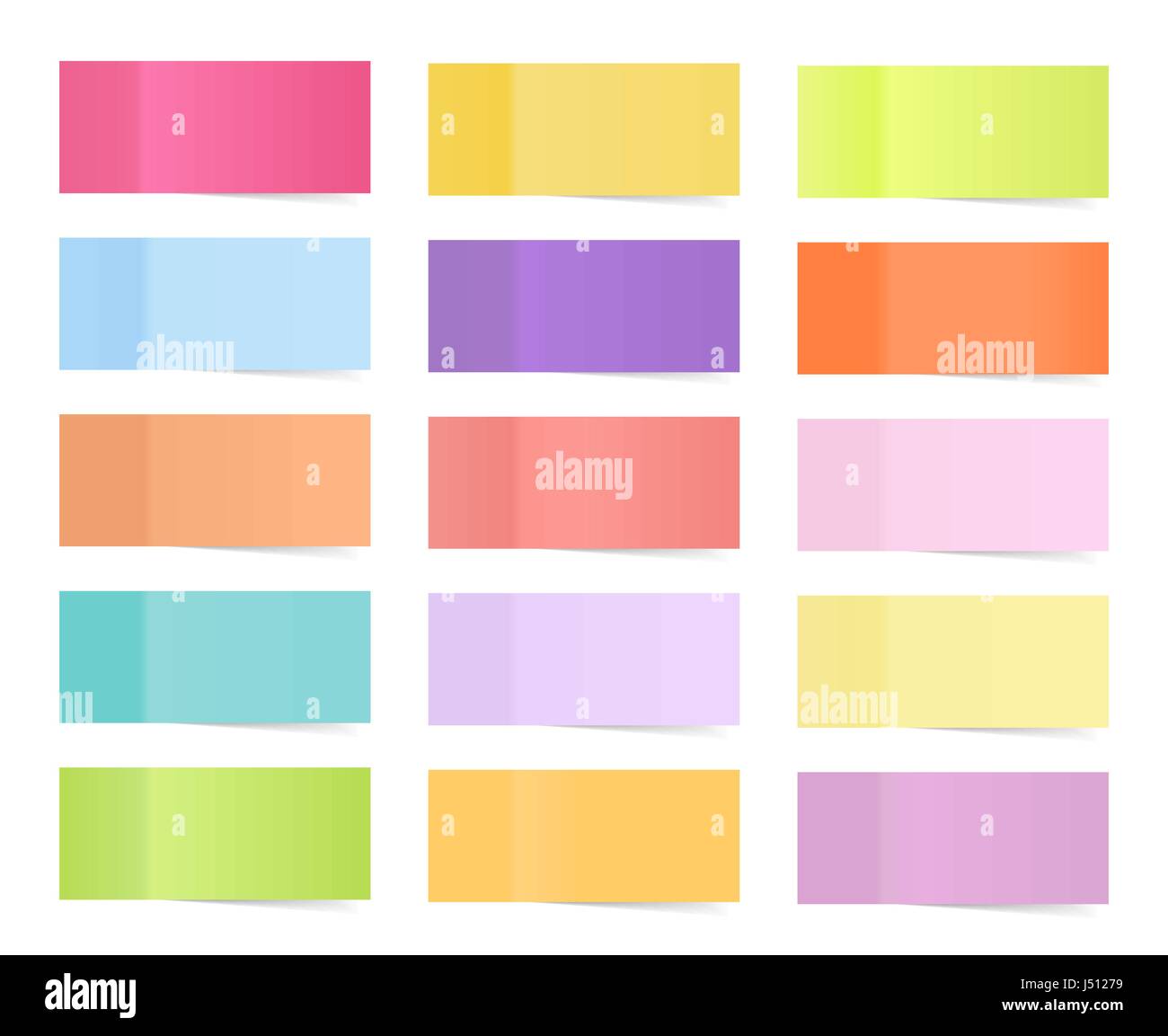 Vector sticky notes isolated on white. Colored paper stickers for ...