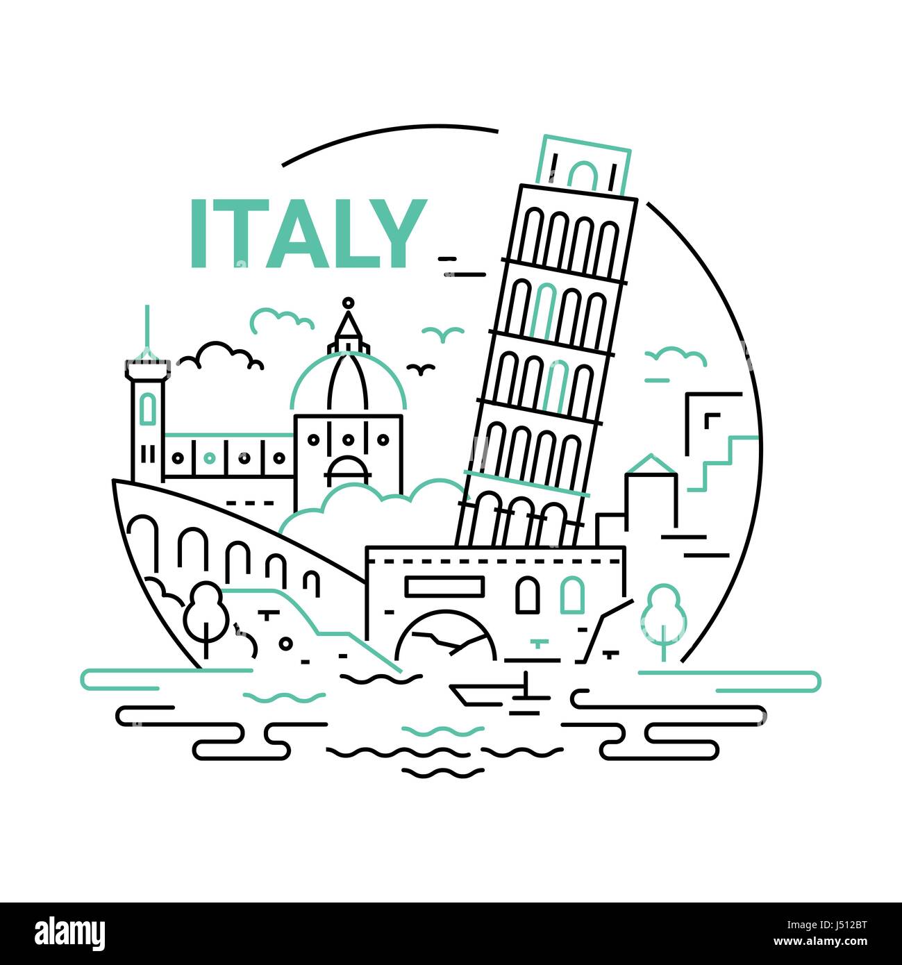 Italy - modern vector line travel illustration Stock Vector Image & Art ...