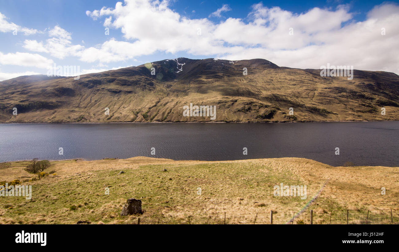 Loch Treig, a remote reservoir in the West Highlands of Scotland, which ...