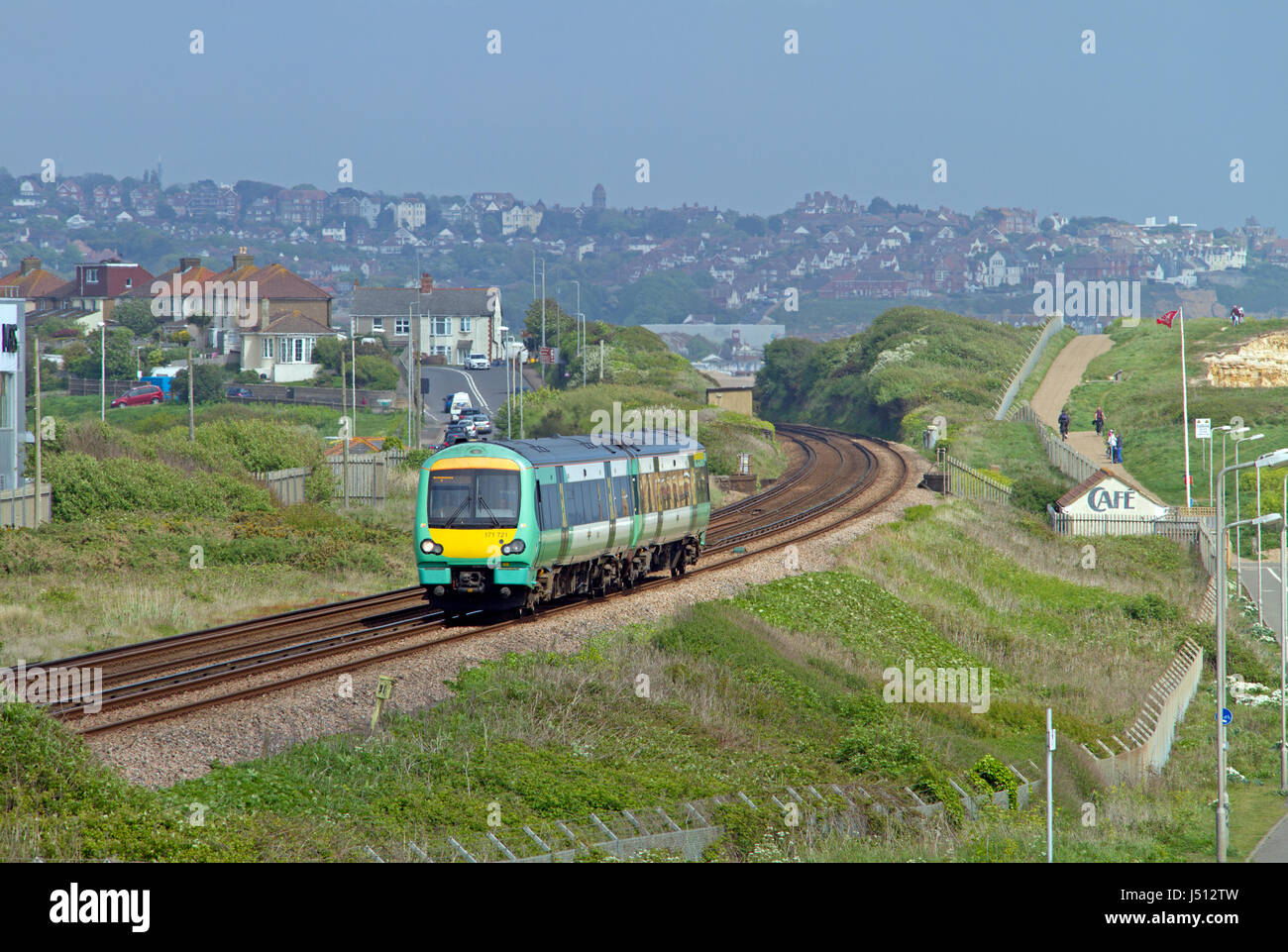 Class 171 Turbostar 171 721 working a Southern service at Glyne Gap ...