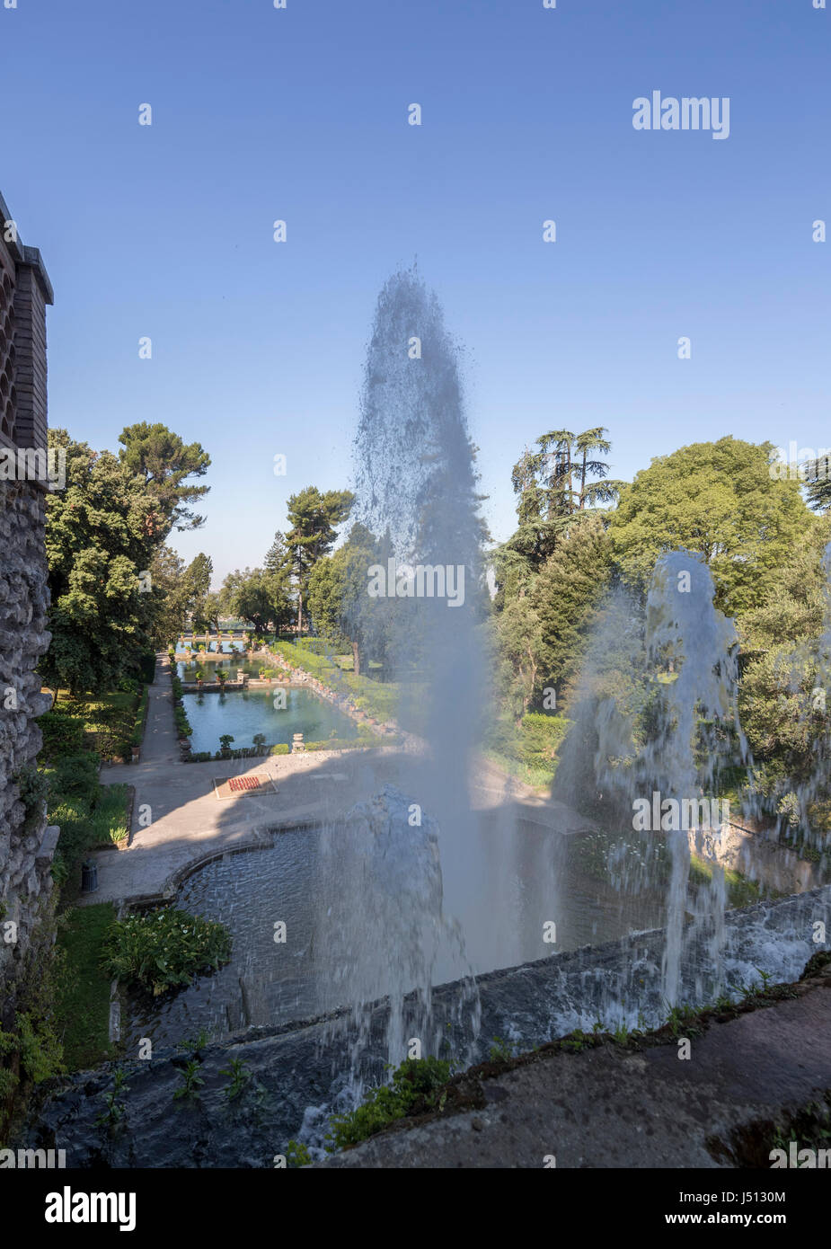 The Fountain of Neptune (Fontana di Nettuno) and the Fish ponds, Villa ...