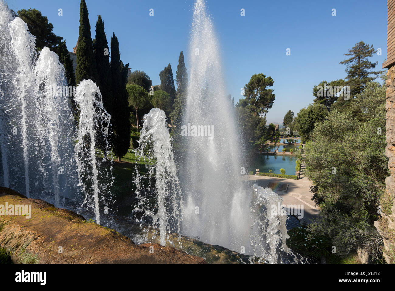 The Fountain of Neptune (Fontana di Nettuno) and the Fish ponds, Villa ...