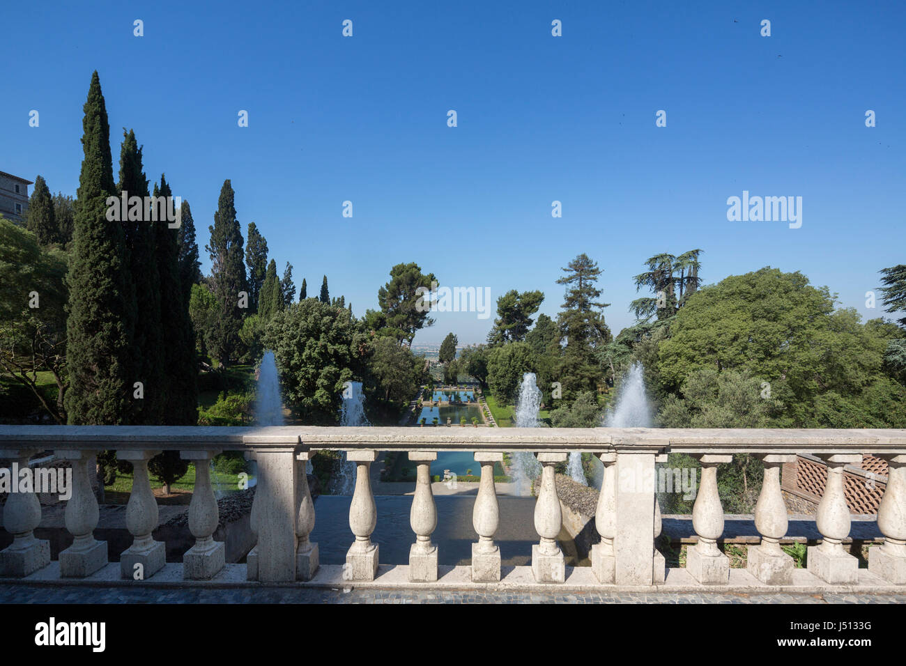 The Fountain of Neptune (Fontana di Nettuno) and the Fish ponds, Villa ...