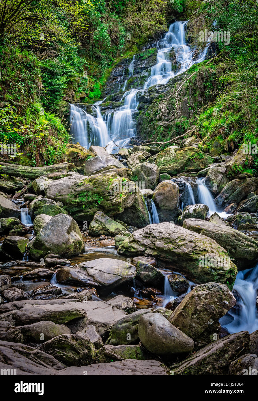 Beautiful Torc waterfall photographed in autumn in Killarney National ...
