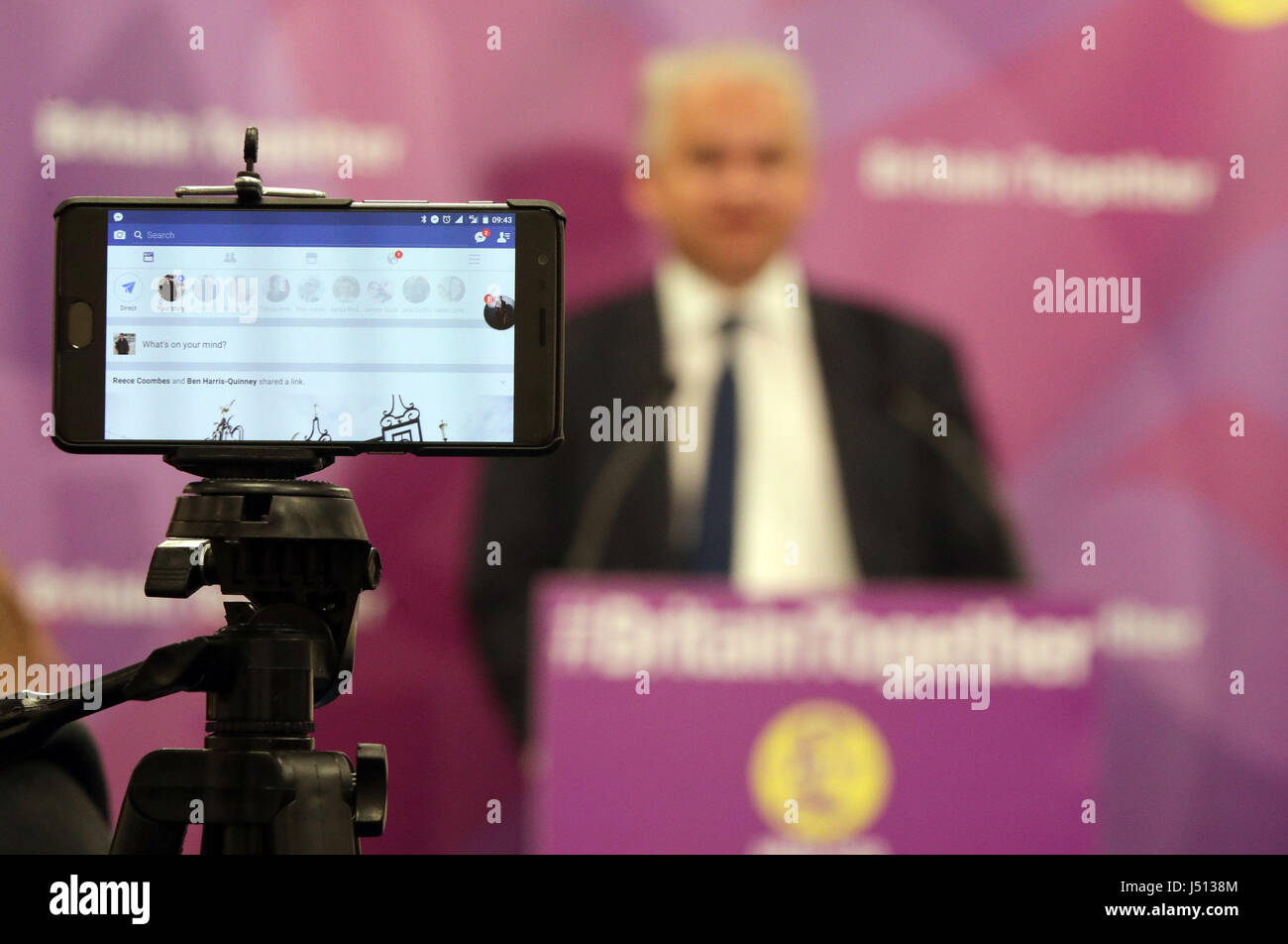 A mobile phone is set up to film Patrick O'Flynn, Ukip Economics ...