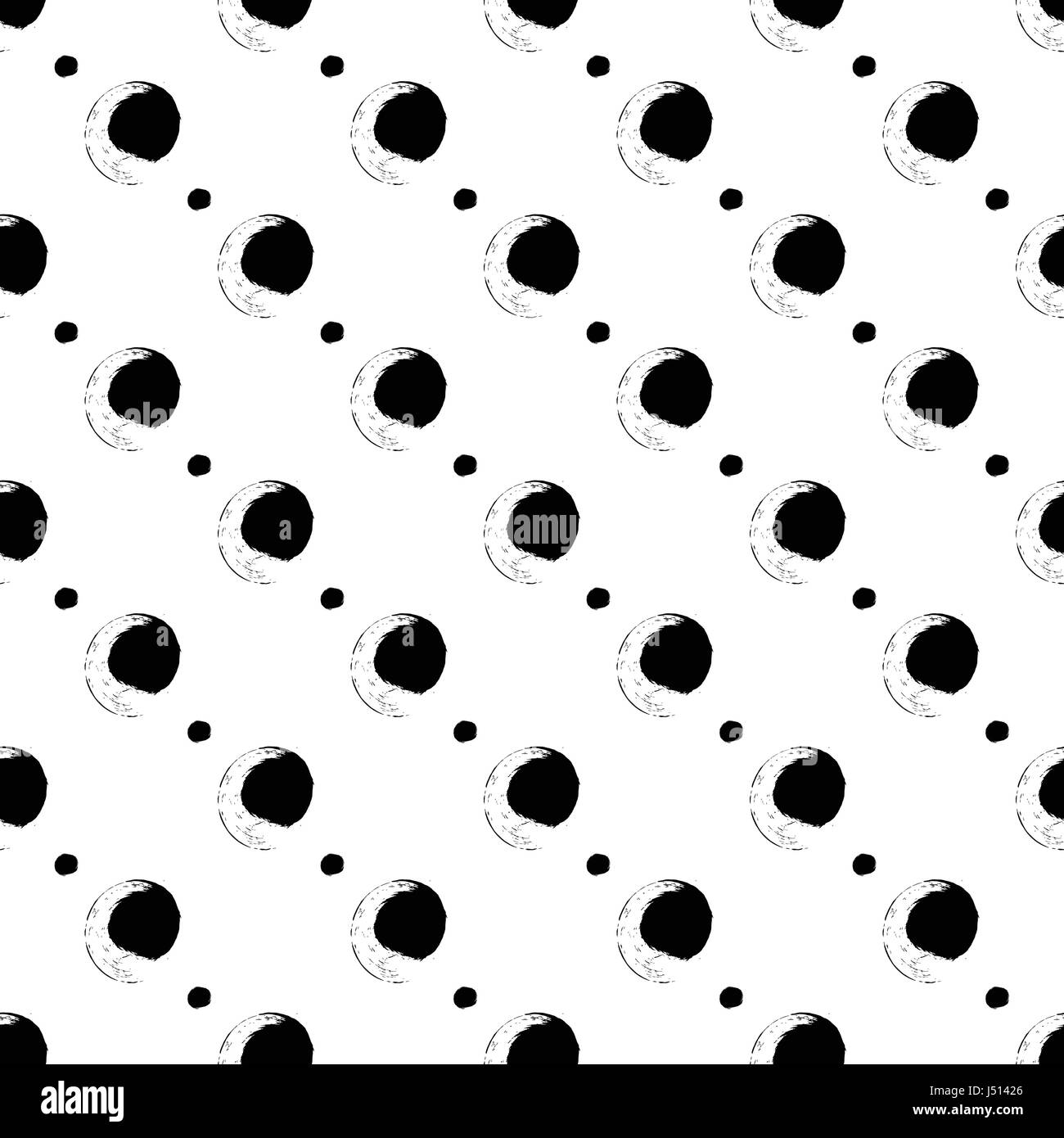 Seamless black and white pattern with abstract circles Stock Vector ...