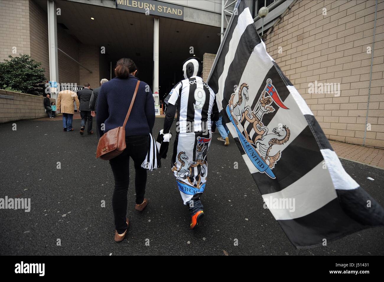 Newcastle united football flag hi-res stock photography and images - Alamy