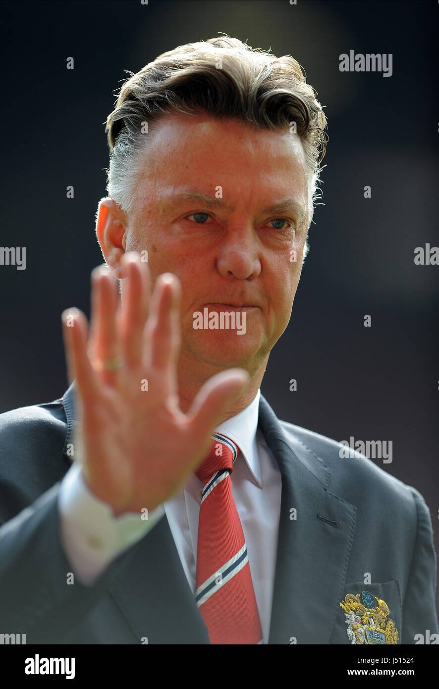 LOUIS VAN GAAL MANCHESTER UNITED FC MANAGER OLD TRAFFORD MANCHESTER ...