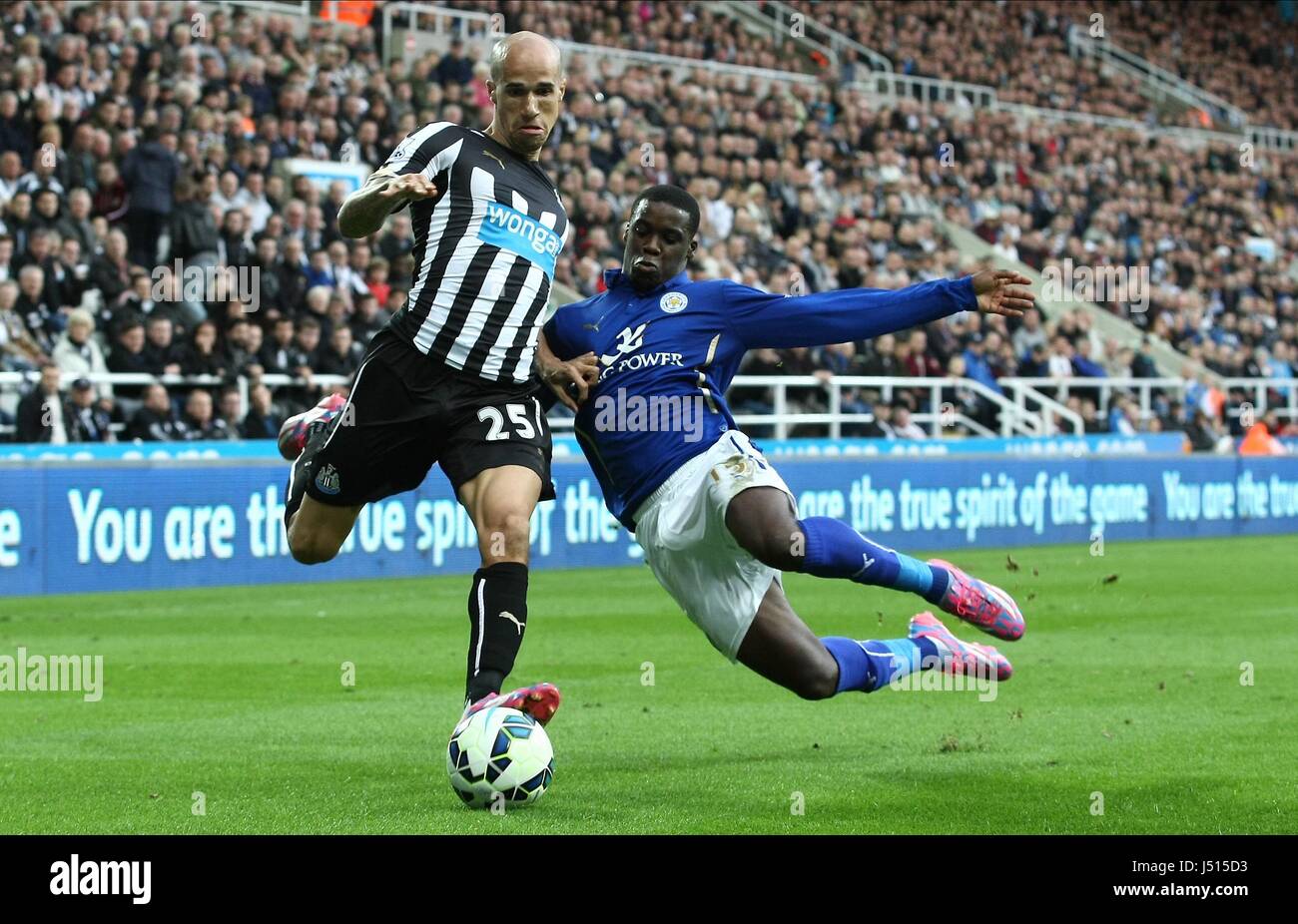 GABRIEL OBERTAN & JEFF SCHLUPP NEWCASTLE UNITED V LEICESTER C ST JAMES ...