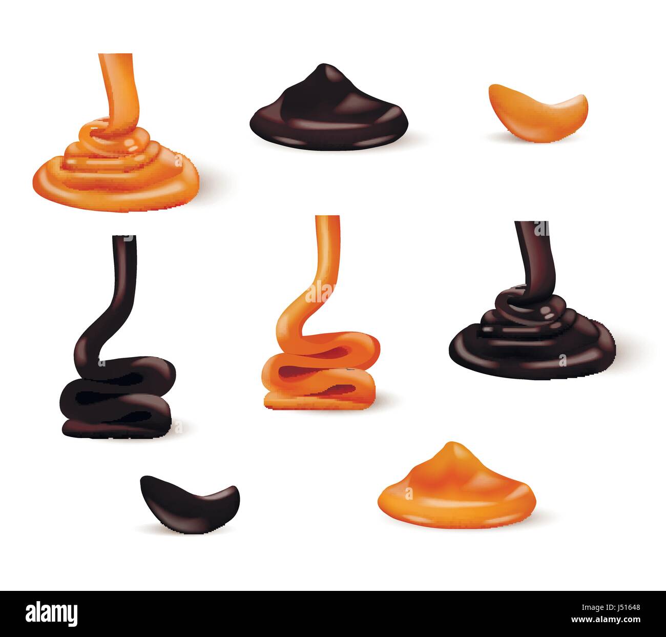 Caramel syrup swirl liquid Stock Vector Images - Alamy