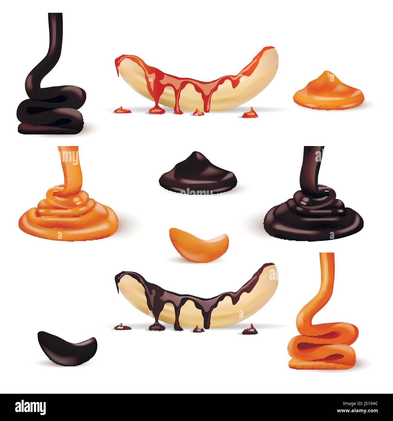 Caramel syrup swirl liquid Stock Vector Images - Alamy