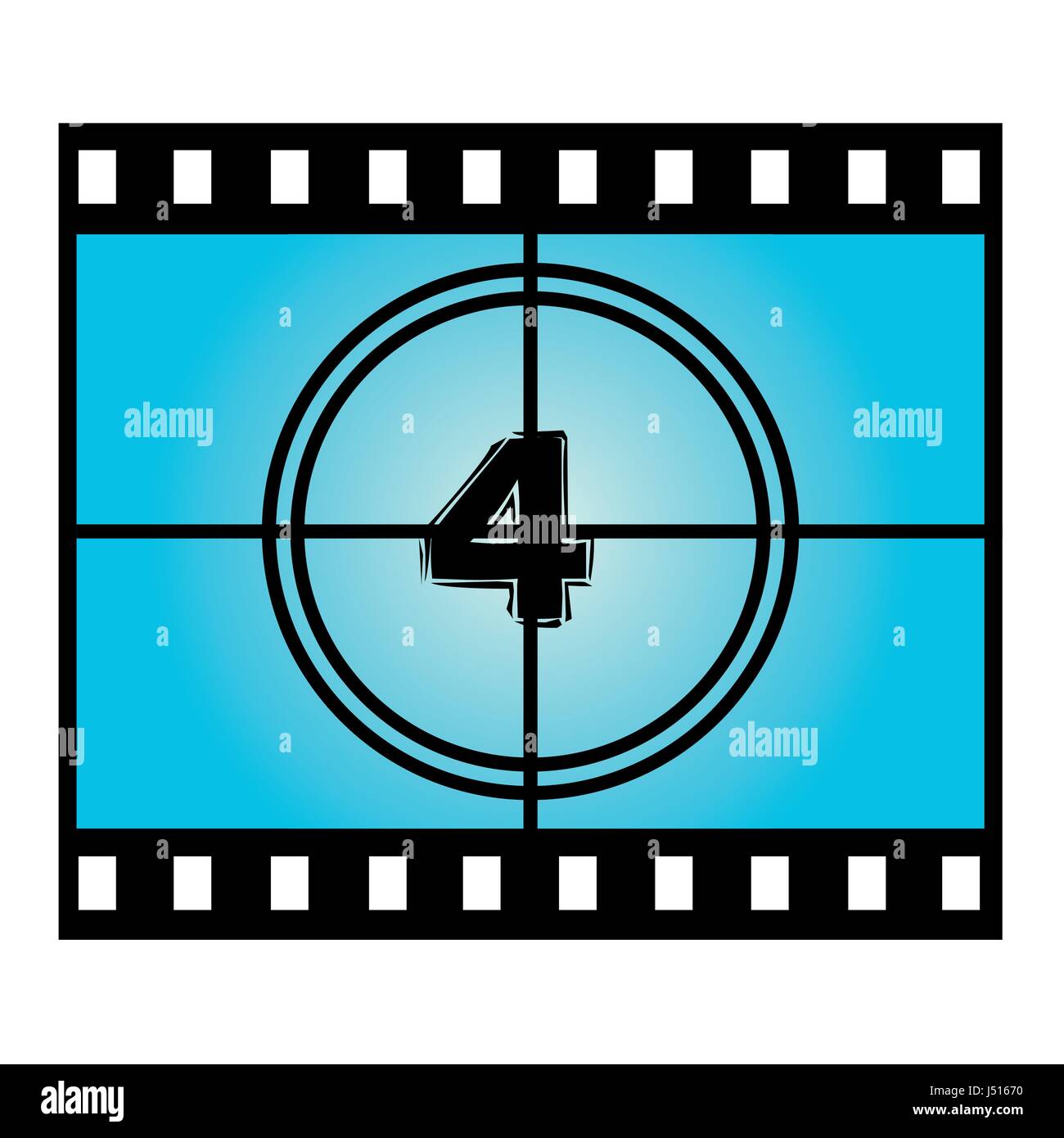 Film Screen Countdown Number Four . Vector Movie Illustration Stock ...