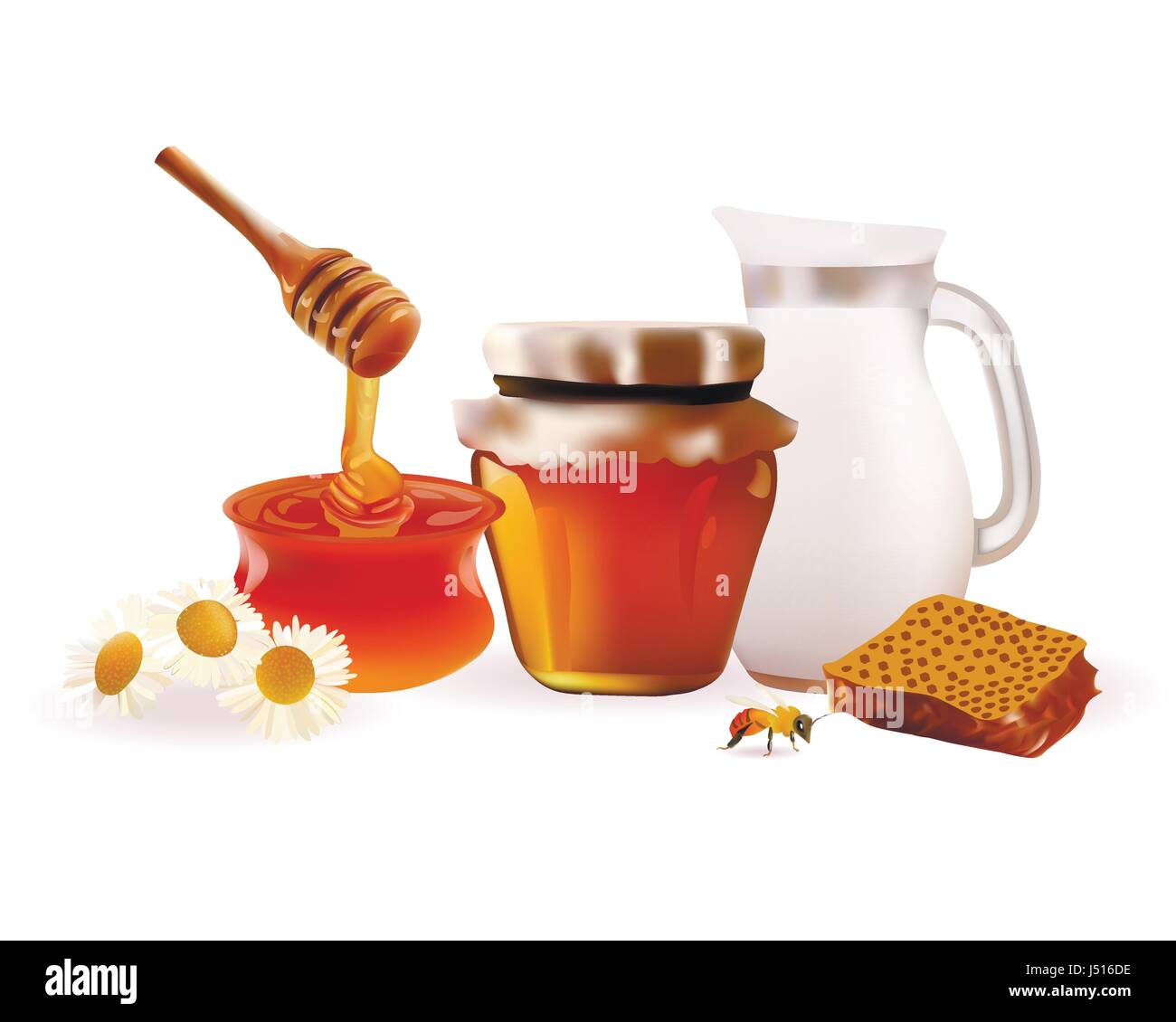 Pouring honey Stock Vector Images - Alamy