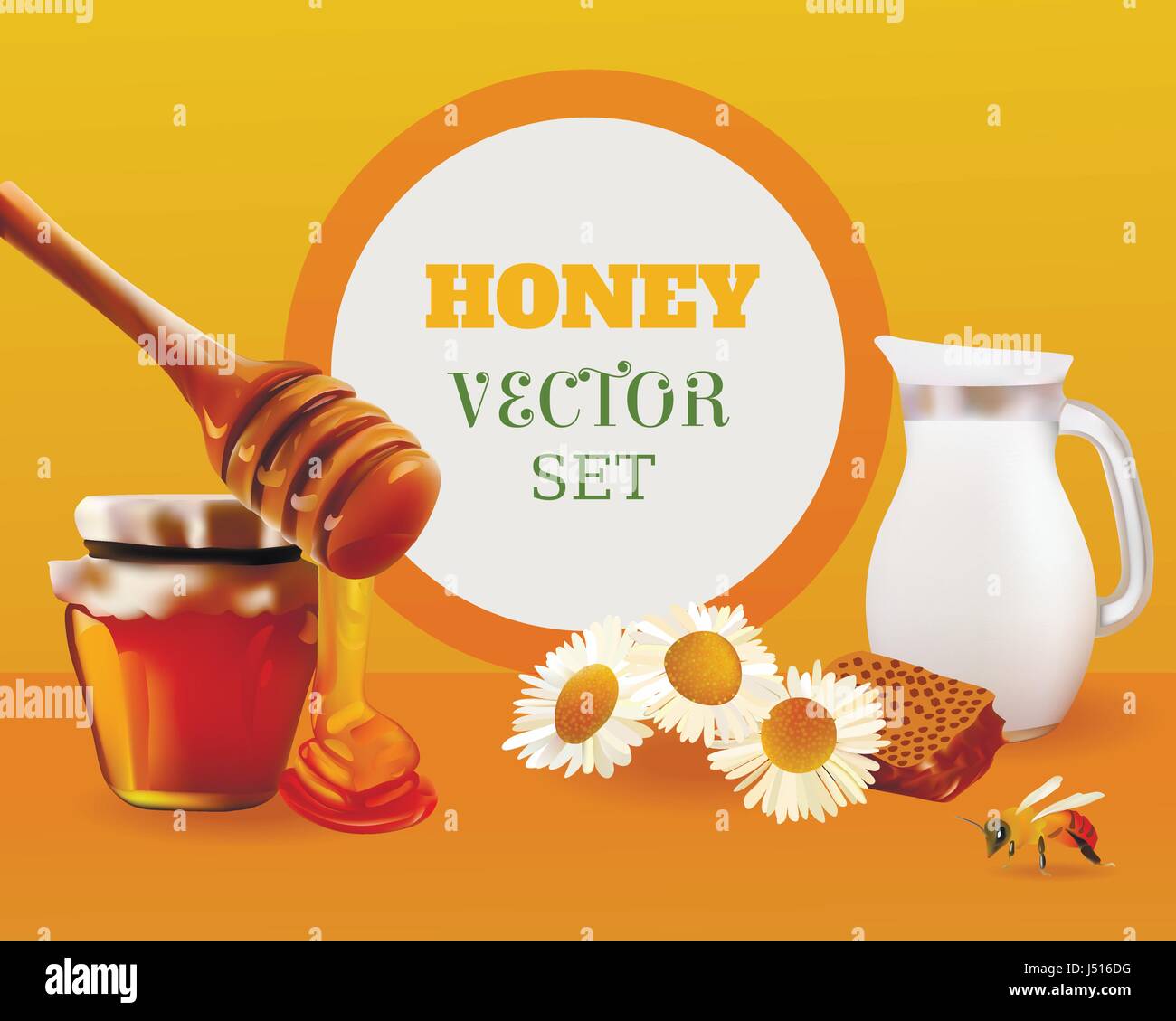 Pouring honey Stock Vector Images - Alamy