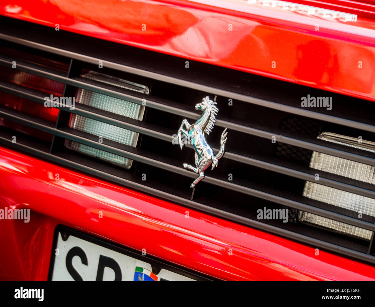 Red Ferrari 348 tb details Stock Photo - Alamy