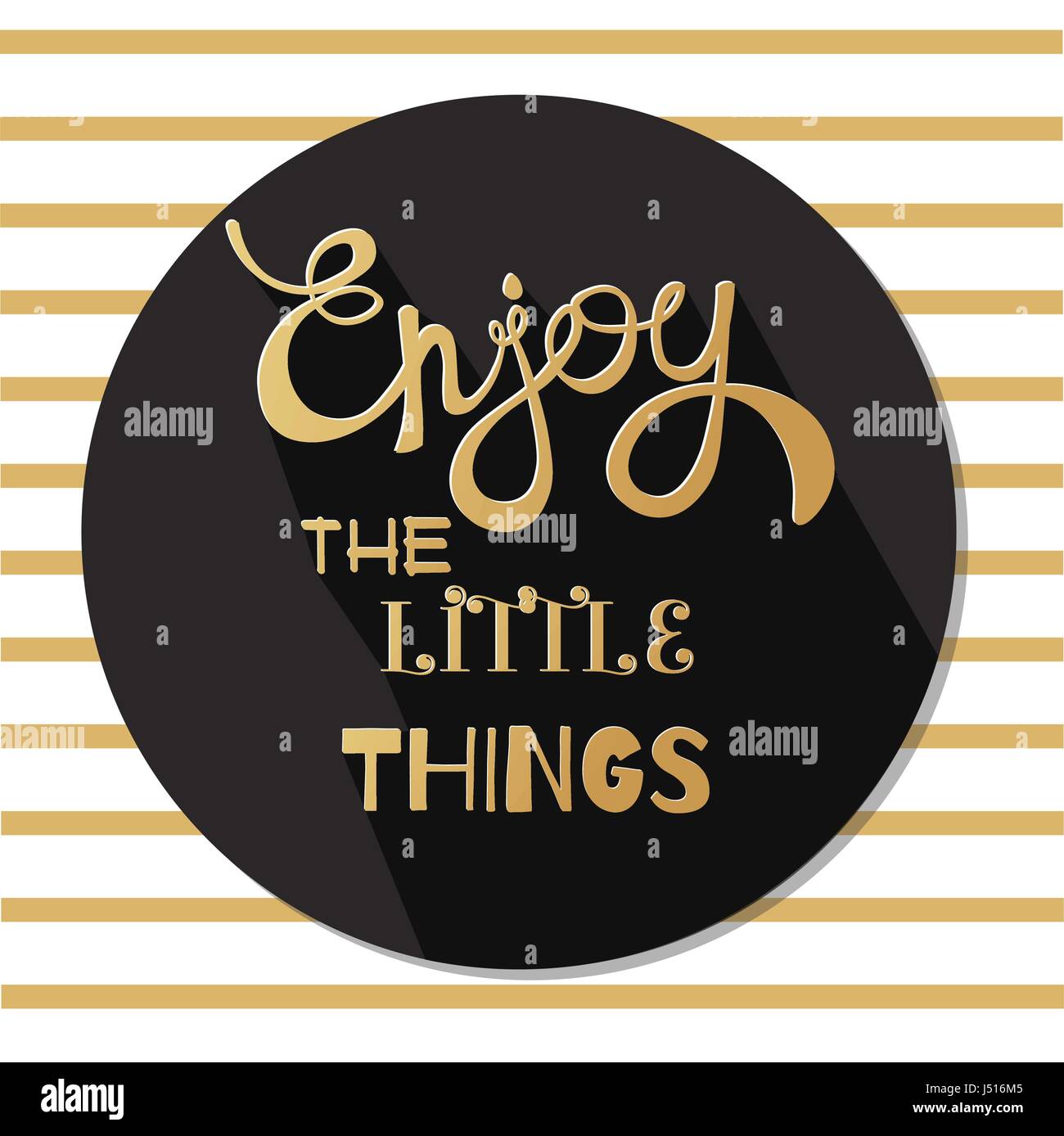 Enjoy the little things hand written lettering and text. Vector design ...