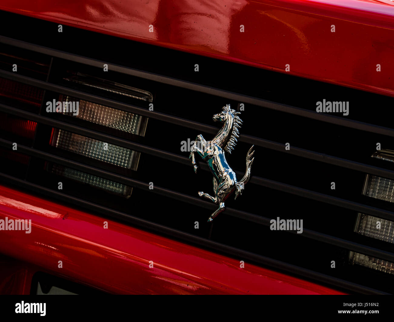 Red Ferrari 348 tb details Stock Photo - Alamy