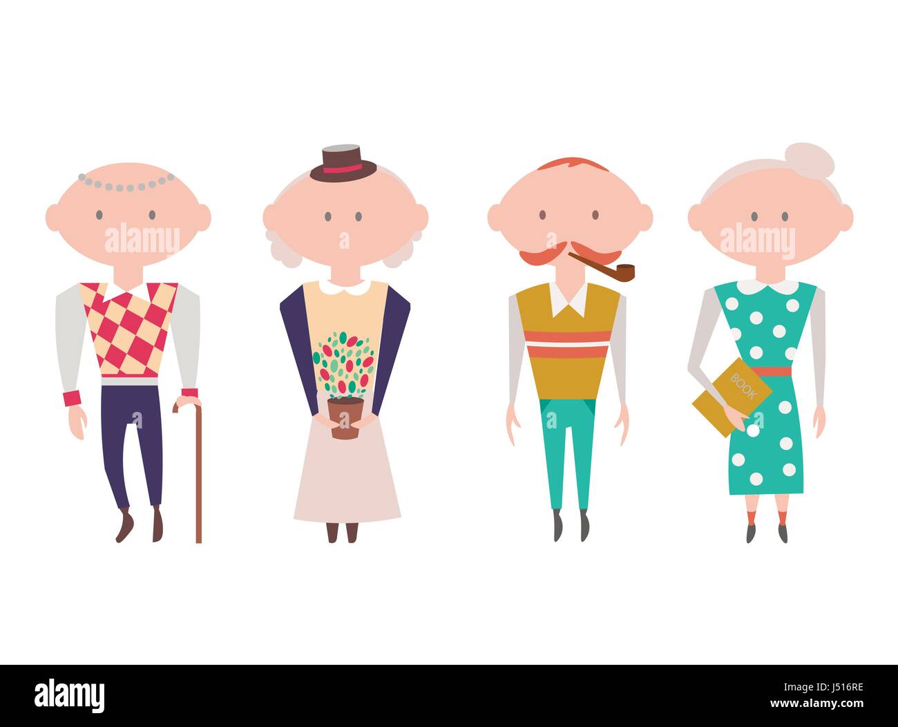 Cartoon characters old couple hi-res stock photography and images - Alamy